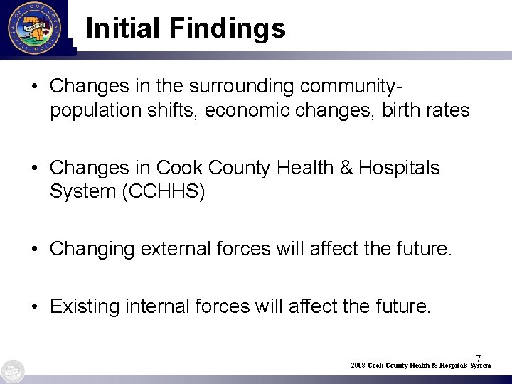 Cook County Health Hospitals System Strategic Planning Stakeholders