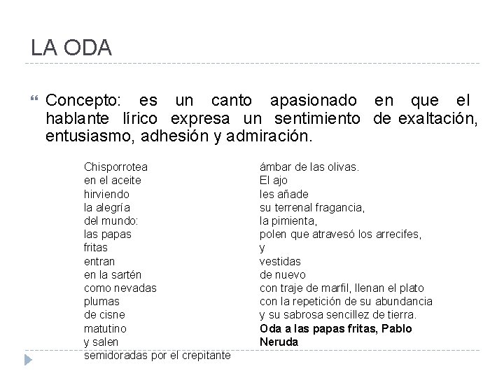 EL GNERO LRICO Objetivo de esta clase Identificar