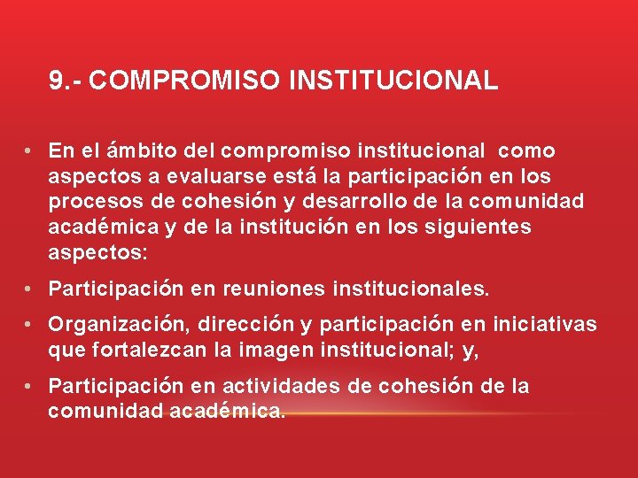 INSTRUCTIVO PARA EVALUACION DEL DESEMPEO DOCENTE DE LA