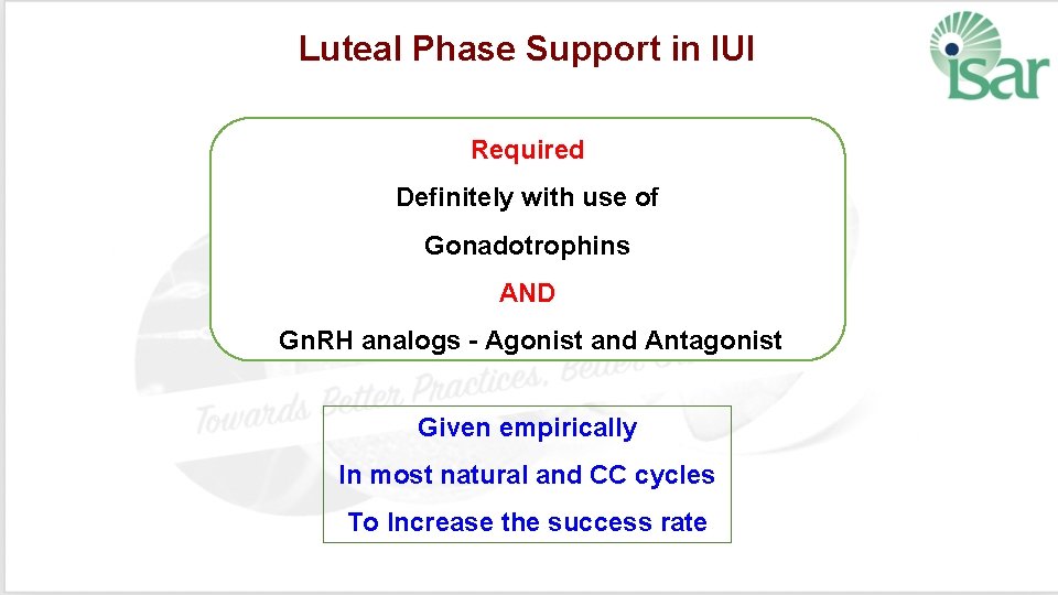 Luteal Phase Support SIG Endocrinology 2019 Chairperson Madhuri