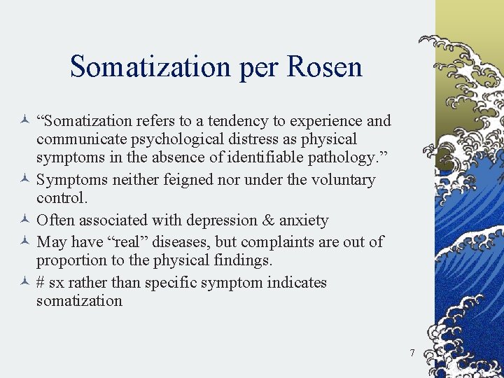 Somatoform Disorders and Malingering Vicken Y Totten MD