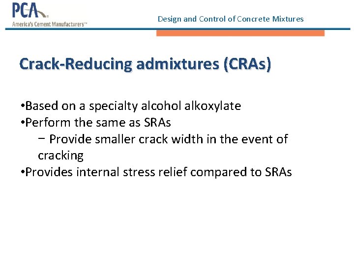 Design and Control of Concrete Mixtures Chemical Admixtures
