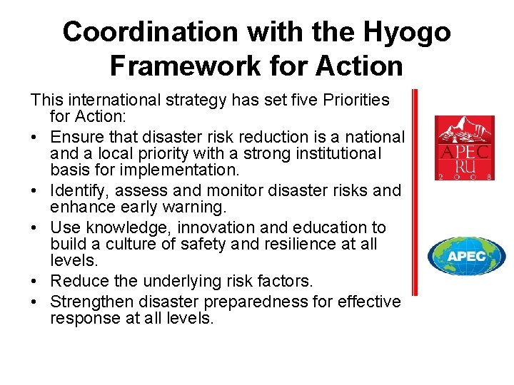 Strategy for Disaster Risk Reduction and Emergency Preparedness