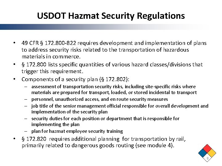 TOOLKIT FOR HAZARDOUS MATERIALS TRANSPORTATION EDUCATION 1 This