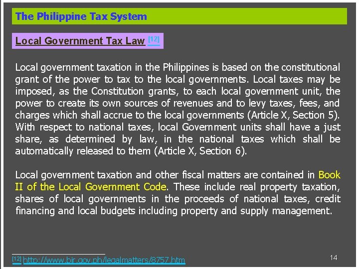 Local Government Taxation in the Philippines By Johny