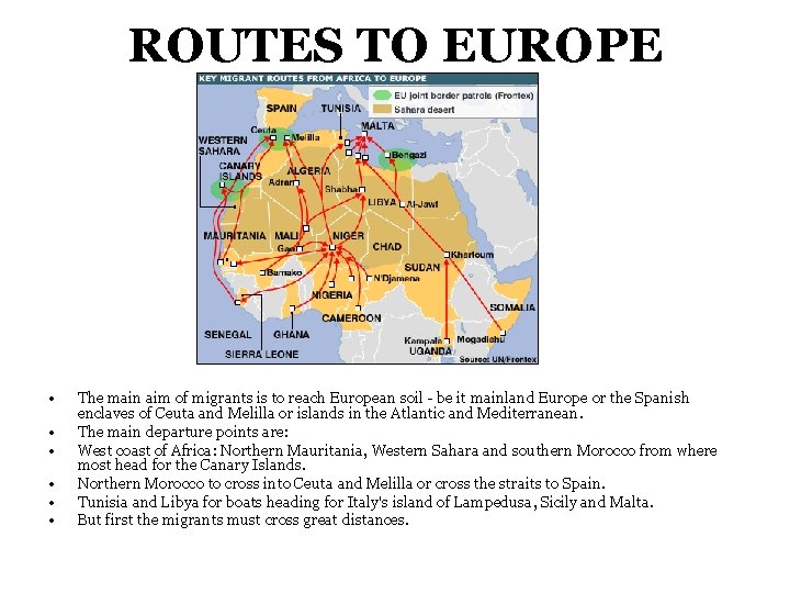 KEY FACTS AFRICA TO EUROPE MIGRATION Thousands of