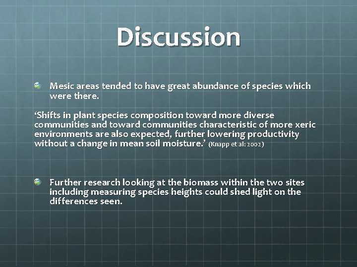 Mesic and Xeric diversity in the Subalpine Elk