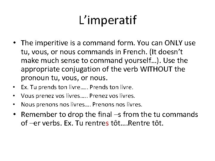Suggestions and Limperitif Or how to tell people