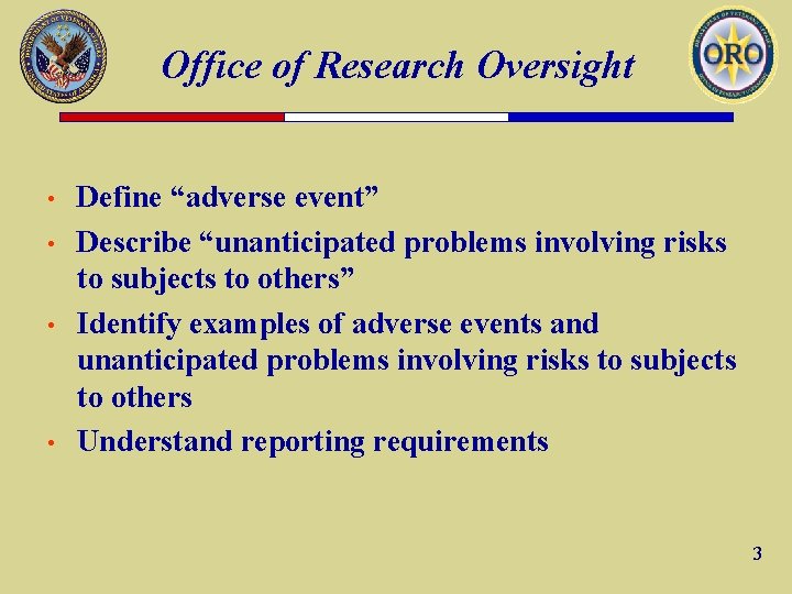 Office of Research Oversight VHA Handbook 1058 01