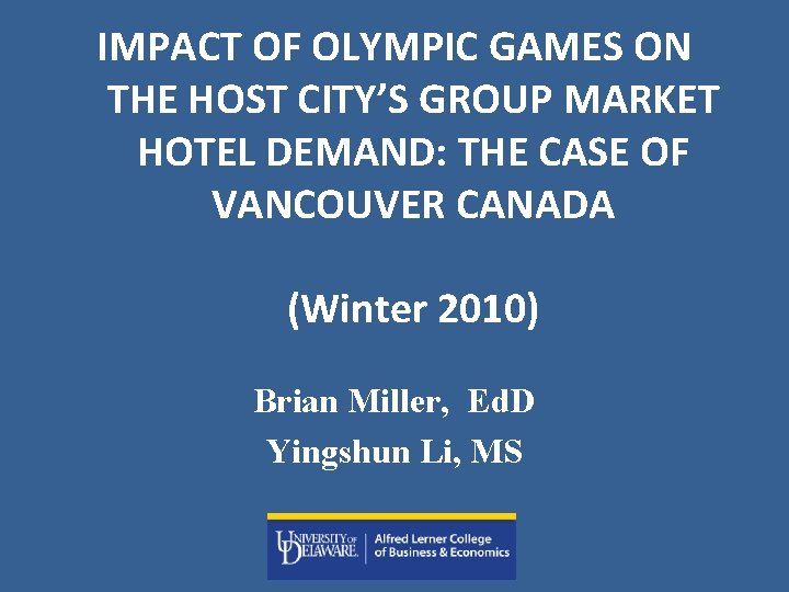 IMPACT OF OLYMPIC GAMES ON THE HOST CITYS