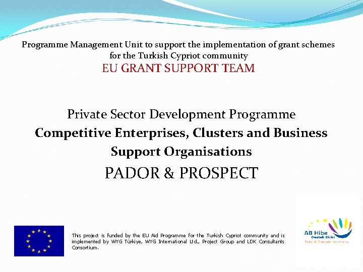 Programme Management Unit to support the implementation of