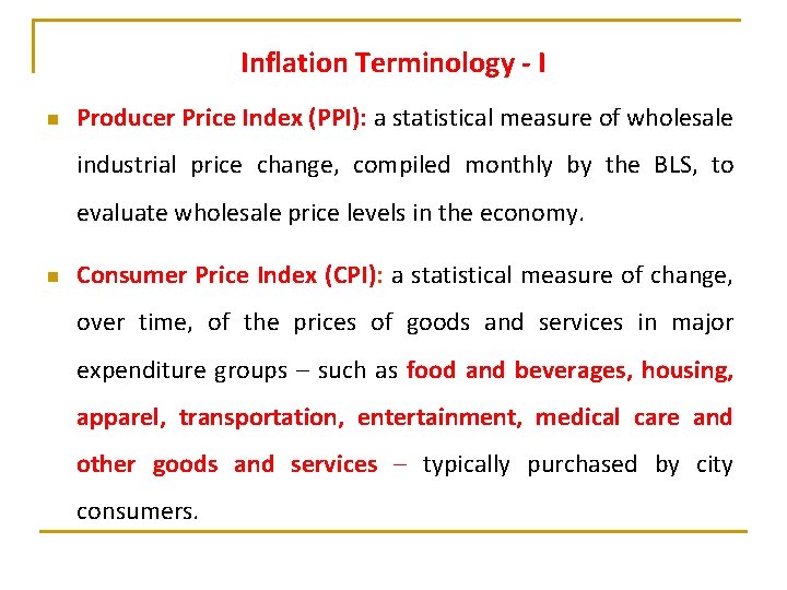 EQUIVALENCE CALCULATIONS UNDER INFLATION CHAPTER 4 Inflation and