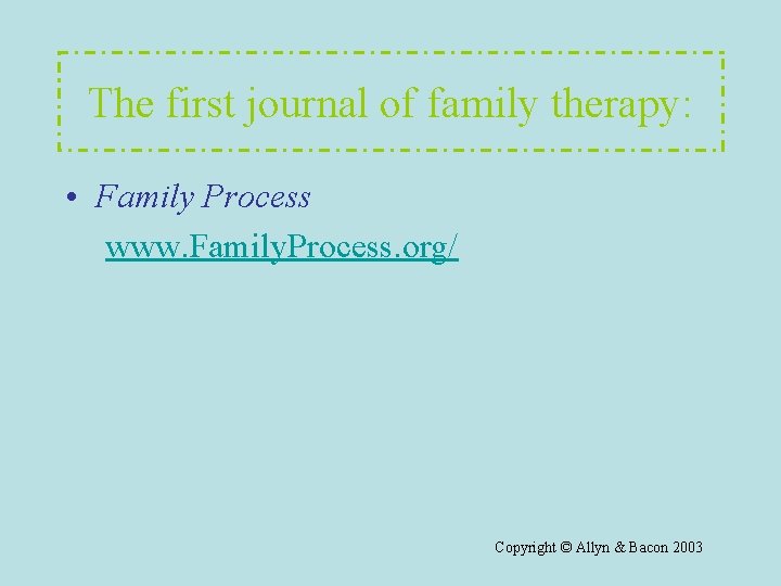 III Early Models of Family Therapy Power Point
