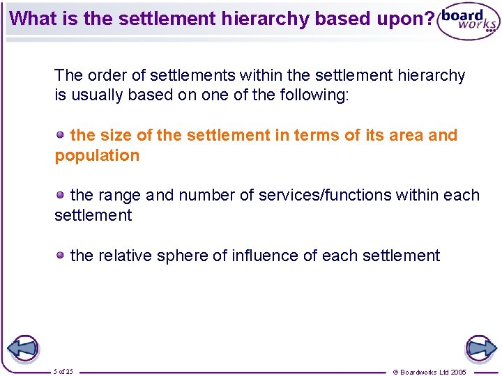 Settlement Hierarchy and Sphere of Influence 1 of