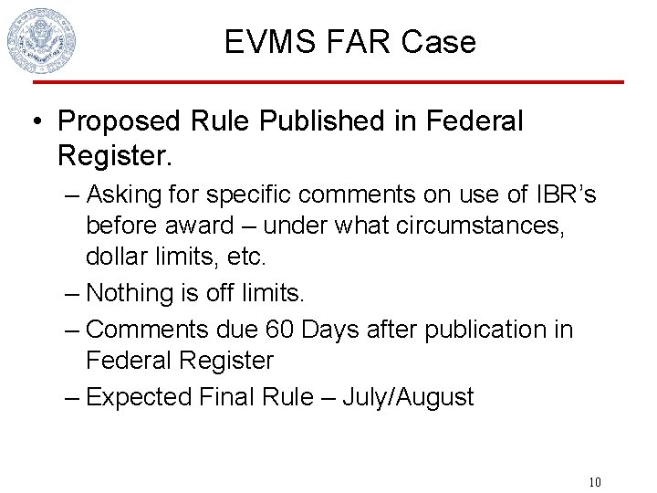 Office of Management and Budget EVMS Compliance Requirements