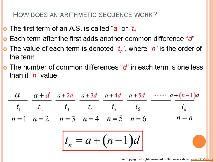 PRE CALCULUS 11 SECTION 1 1 ARITHMETIC SEQUENCES