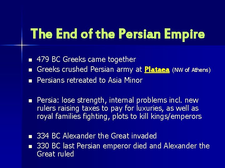 Persia Attacks the Greeks Using illustrations from National