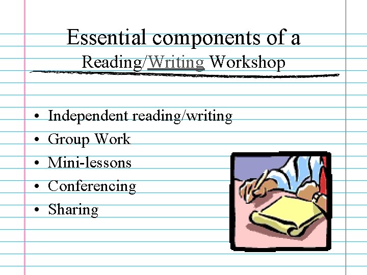The ReadingWriting Workshop Denise E Reid ELE 3280