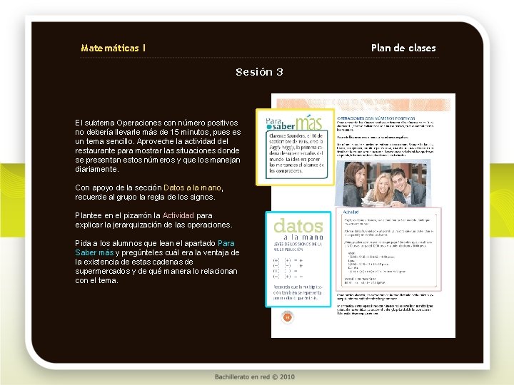 Plan de clases Matemticas I Plan de clases