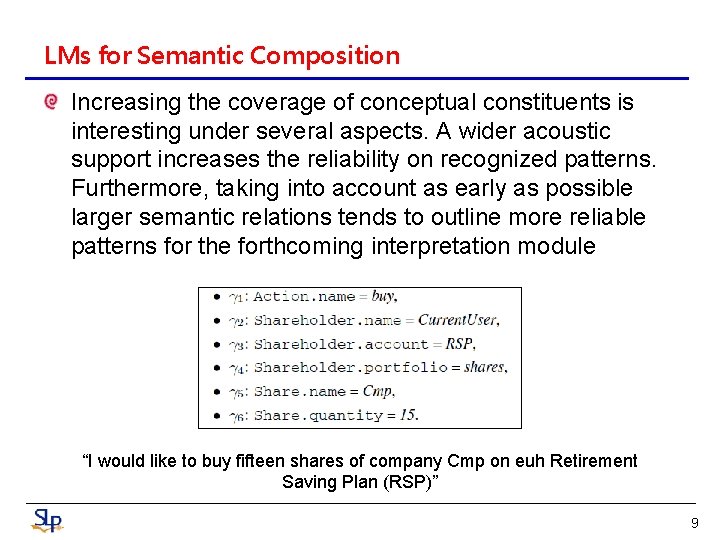 Conceptual Language Model Design for Spoken Language Understanding