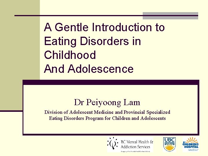 A Gentle Introduction to Eating Disorders in Childhood