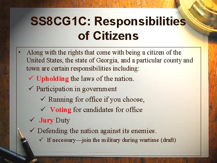 SS 8 CG 1 Cloze Notes CIVICS GOVERNMENT