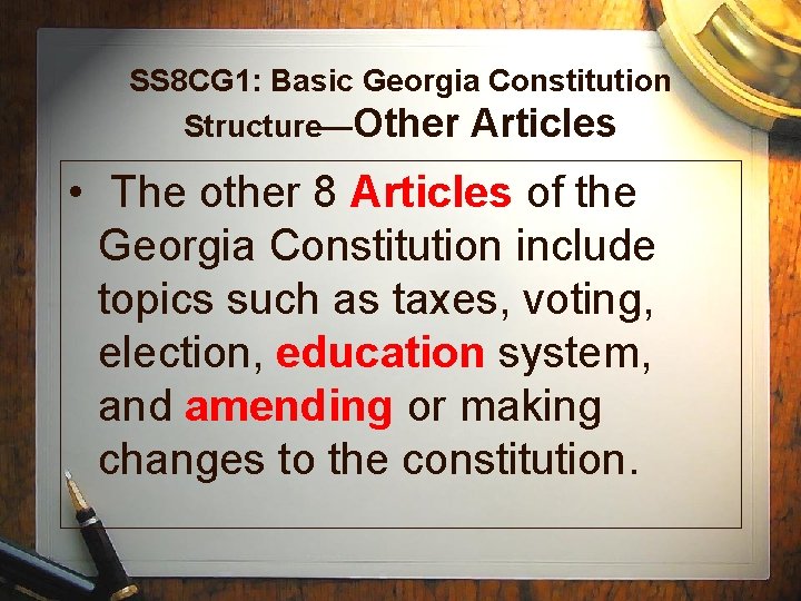 SS 8 CG 1 Cloze Notes CIVICS GOVERNMENT