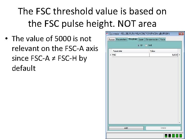 FSCA Scaling Area and Height of FSC pulses