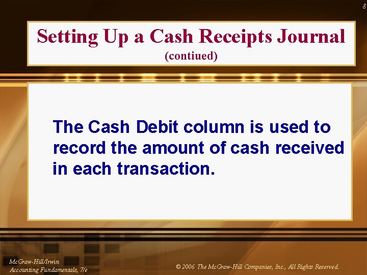 CHAPTER SEVENTEEN THE CASH RECEIPTS JOURNAL 3 THE