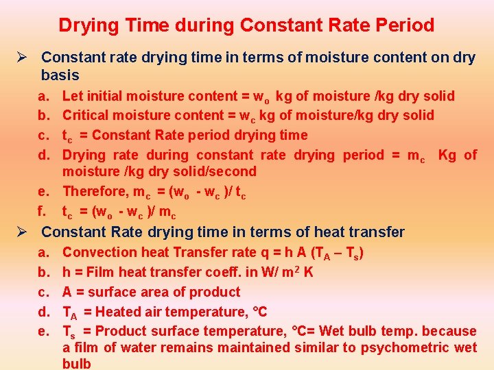 Estimation of Drying Time in spray drying Process