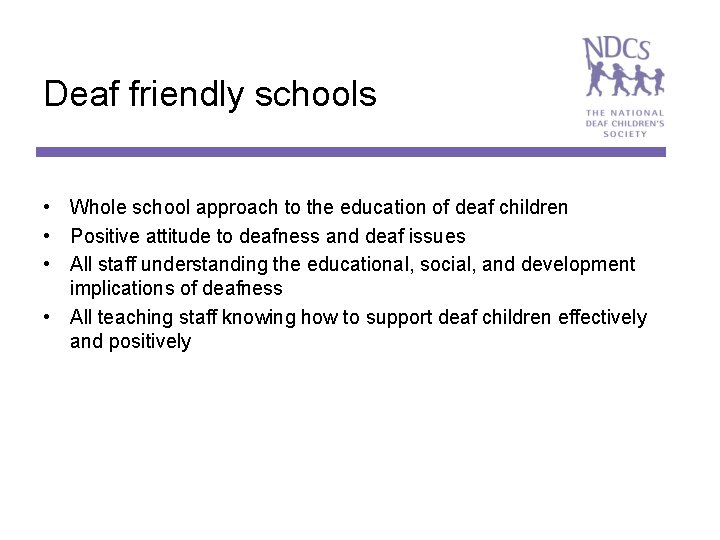 The National Deaf Childrens Society Information and publications