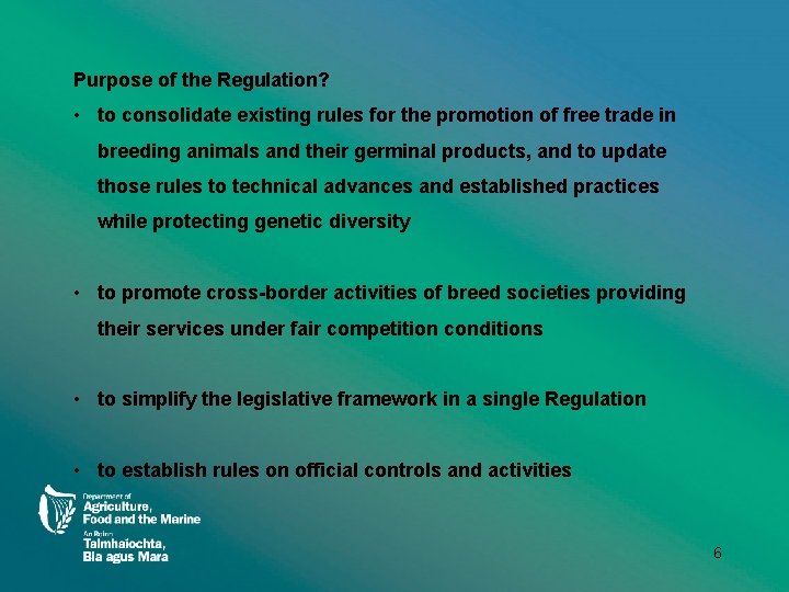 Information session on the New Animal Breeding Regulation