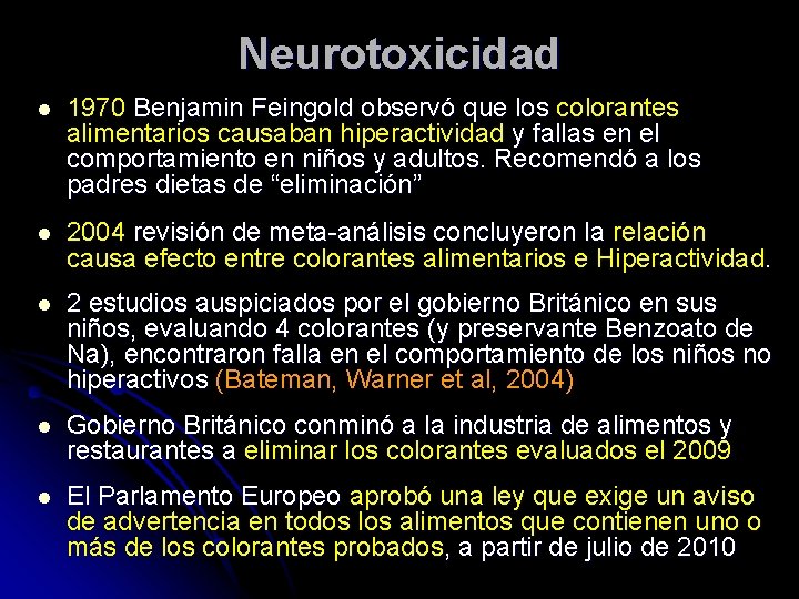 La Tartrazina y sus efectos en la salud