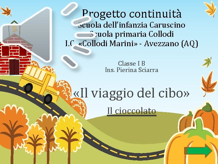 Progetto continuit Scuola dellinfanzia Caruscino Scuola primaria Collodi