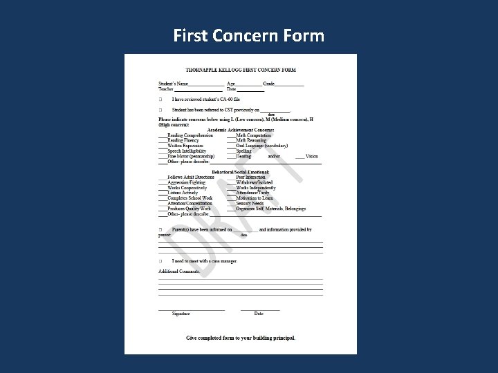 Thornapple Kellogg Schools Child Study Team Procedures Problems