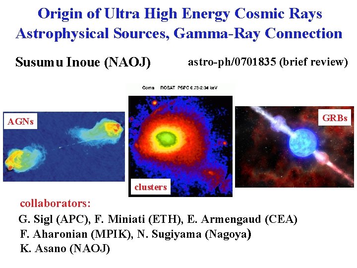 Origin of Ultra High Energy Cosmic Rays Astrophysical