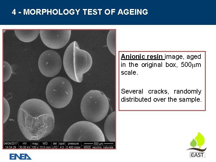 Evolution of Ionic Exchange Resins A morphological study