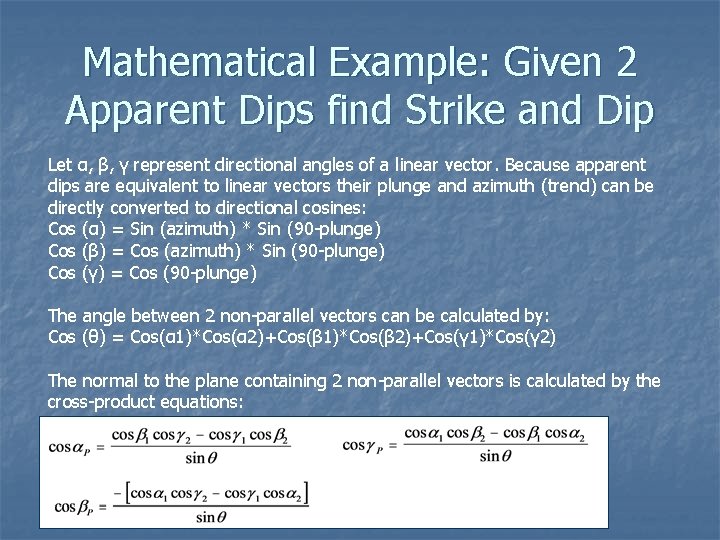 GY 403 Structural Geology Laboratory Example Orthographic Solutions