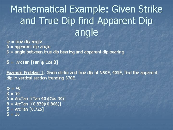 GY 403 Structural Geology Laboratory Example Orthographic Solutions