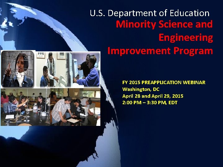 U S Department of Education Minority Science and