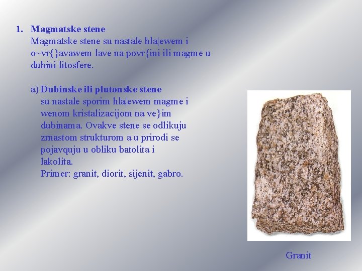 GEOGRAFIJA pripremila profesor geografije Milka Ivi MINERALI Minerali