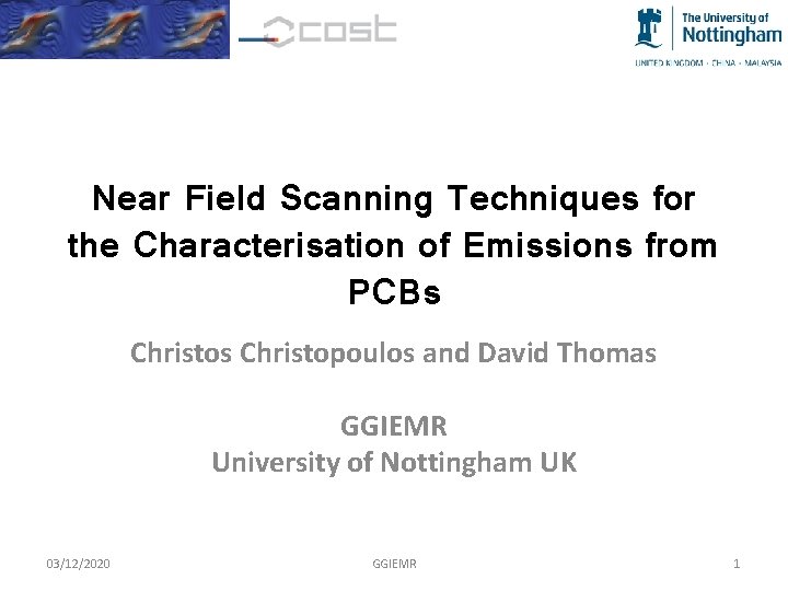 Near Field Scanning Techniques for the Characterisation of