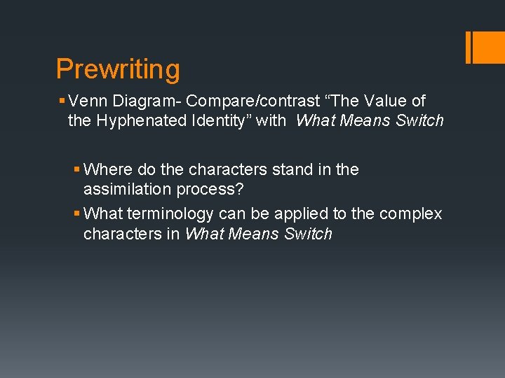 What Means Switch Gish Jen Ms Murillo English