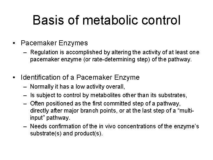 Engineering of Biological Processes Lecture 5 Control of