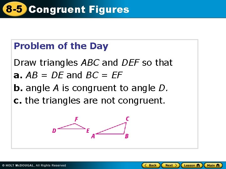 8 5 Congruent Figures Warm Up Problem of