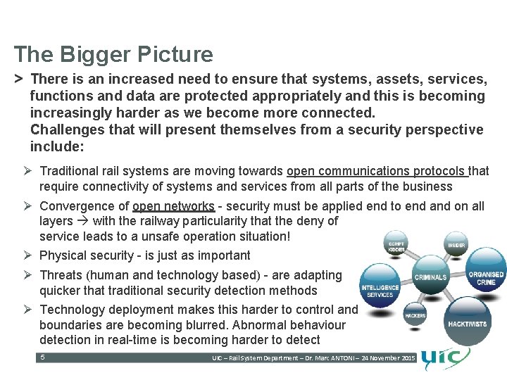 Rail Safety Trends and Challenges Safety and security