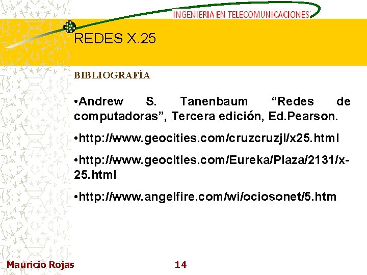 REDES DE COMPUTADORAS I REDES X 25 Mauricio