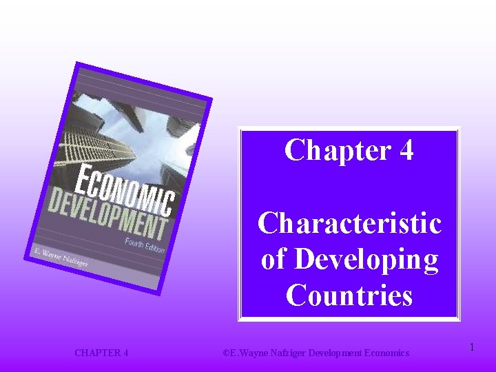 Chapter 4 Characteristic of Developing Countries CHAPTER 4