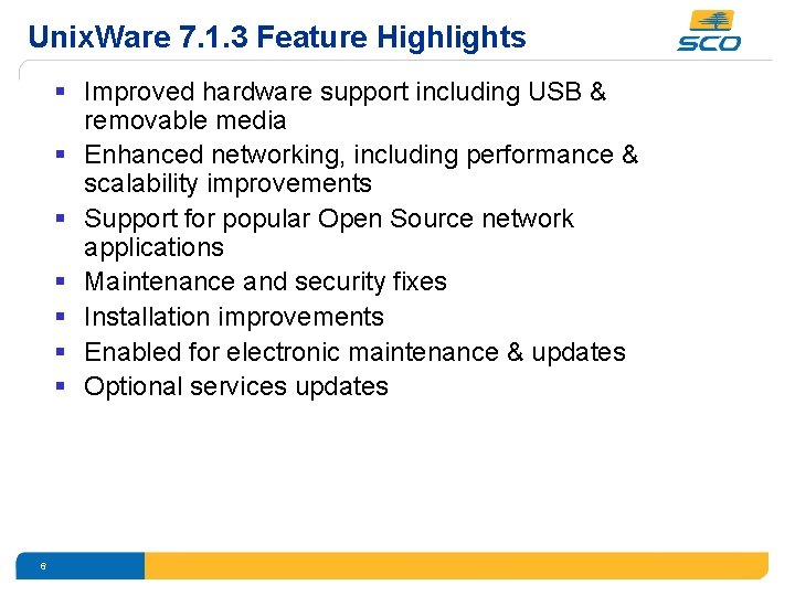 SCO UNIX Operating System Update April 2 2003