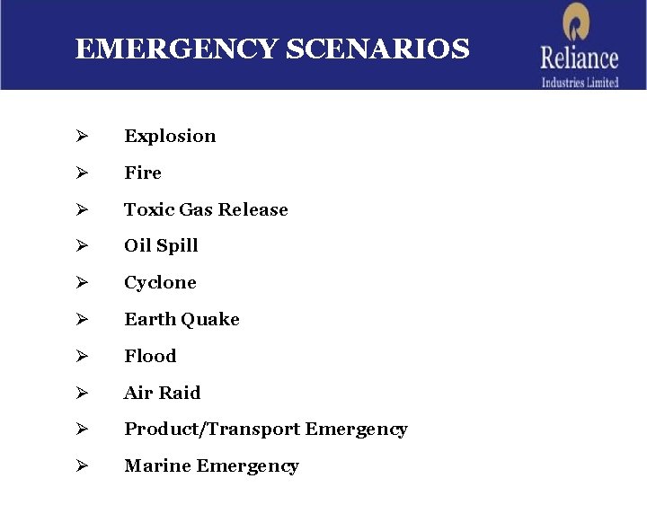 Emergency Response Best ERCP and practices at RIL